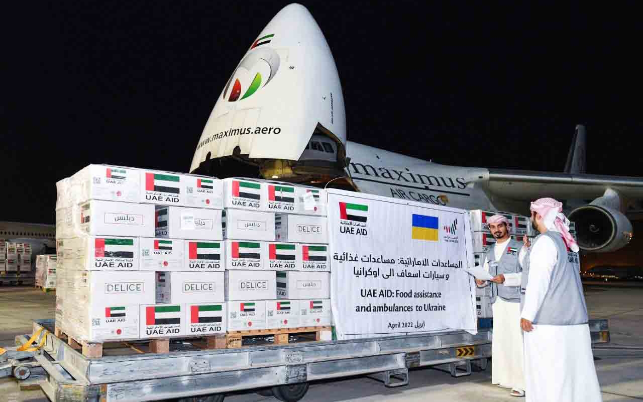UAE sends plane carrying 27 tonnes of assistance to support Ukrainian ...